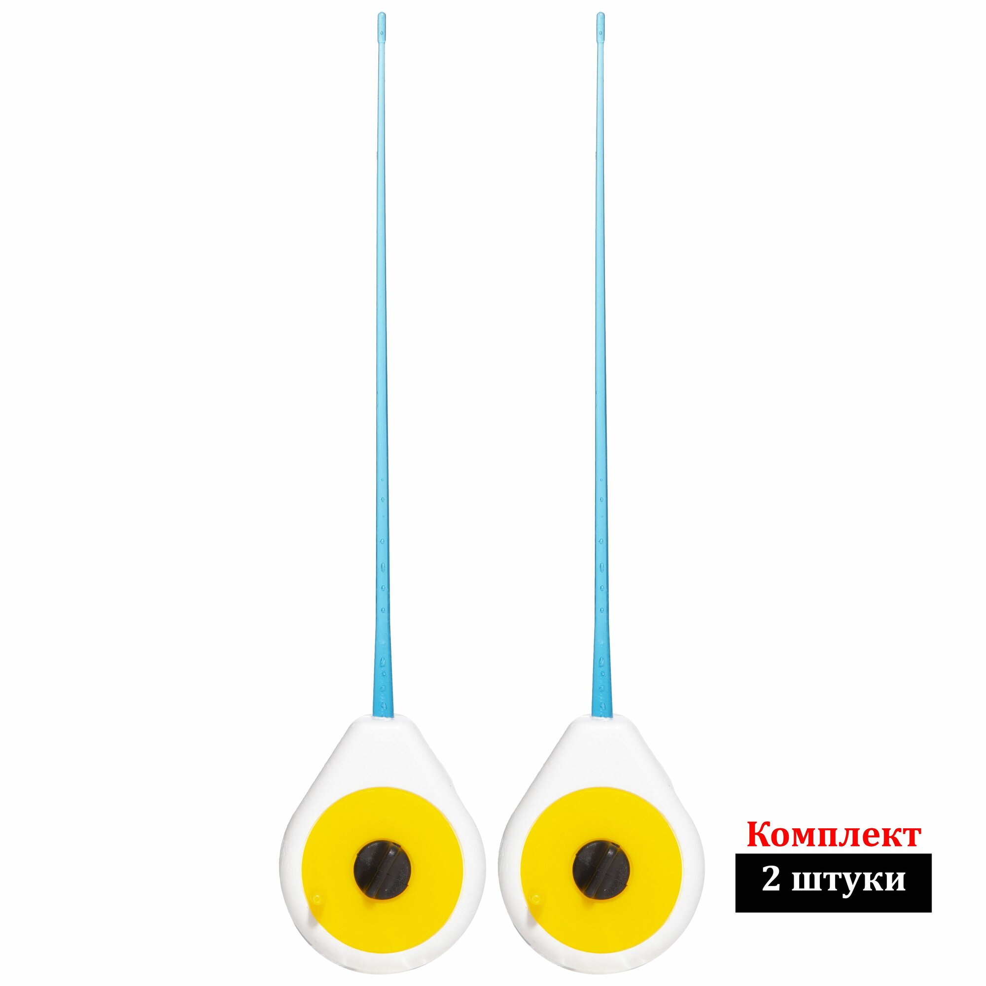 Удочка зимняя Балалайка (с подставкой, пенопласт, Белоруссия) желтая /2штуки/