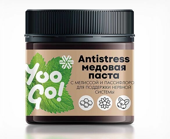 Antistress, медовая паста с мелиссой и пассифлорой для поддержки нервной системы Yoo Gо,200гр