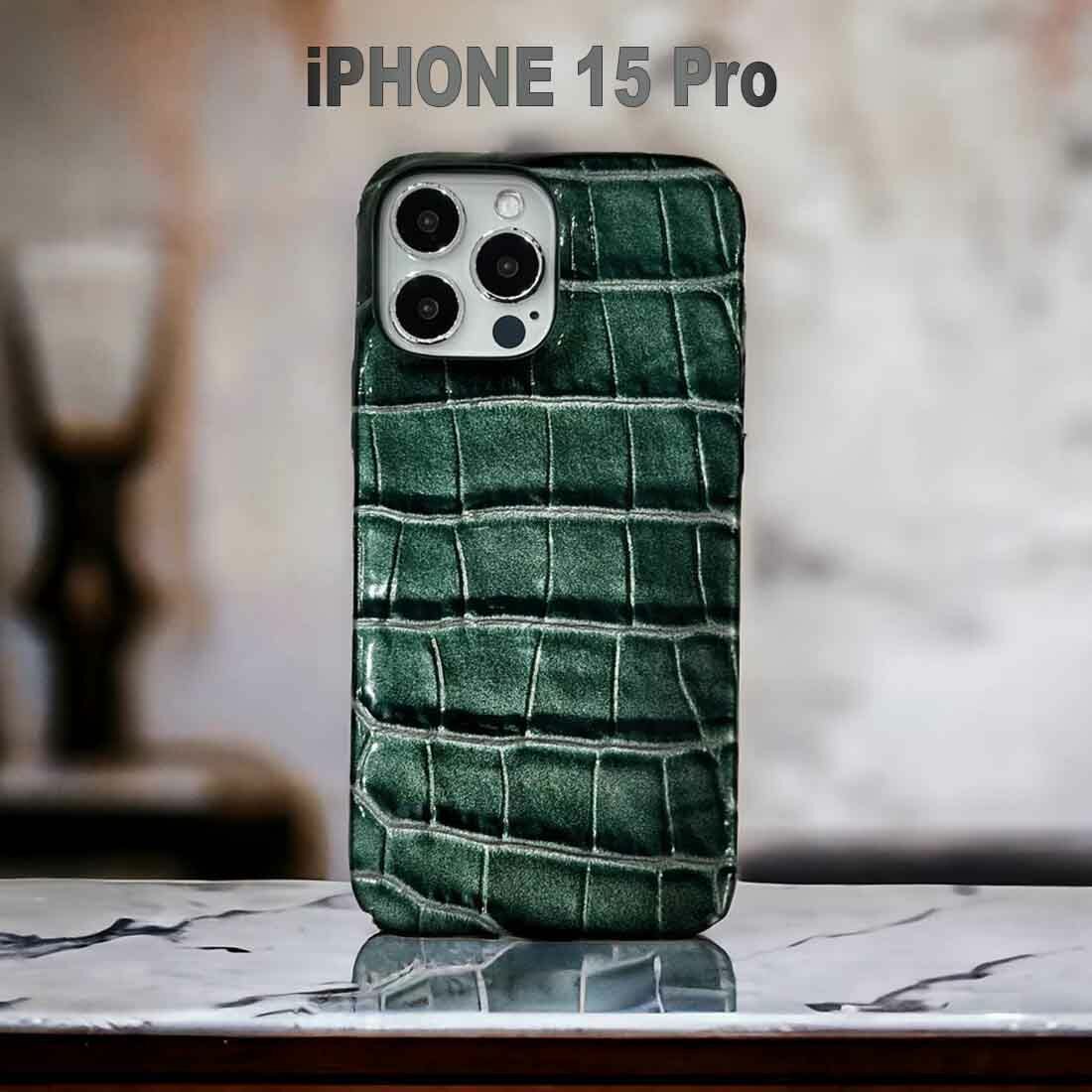 Чехол для IPhone 15 Pro из натуральной лаковой выделки