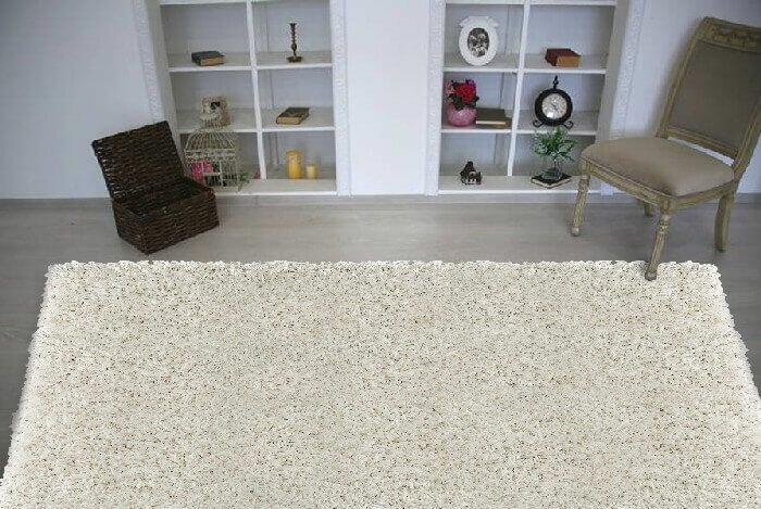 Ковер бельгийский на пол в спальню в гостиную 160х230 см белый модерн современный ворс 50 мм шегги 50444 ковренок