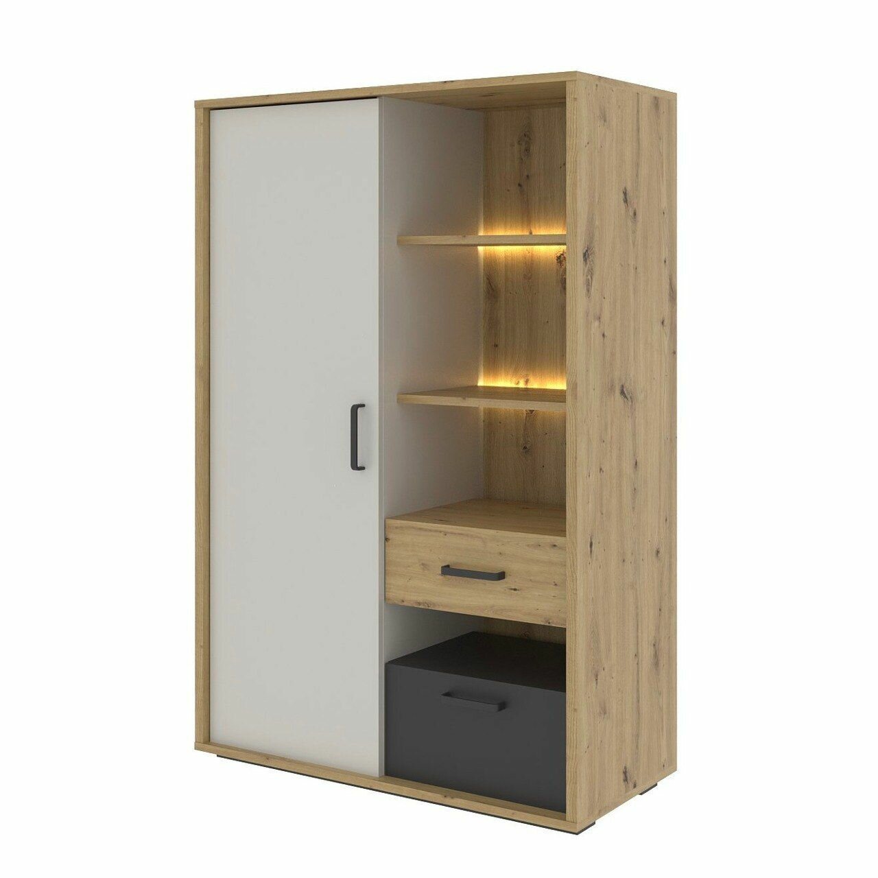 Комод кубо КМ-90 артизан/чёрный/серый