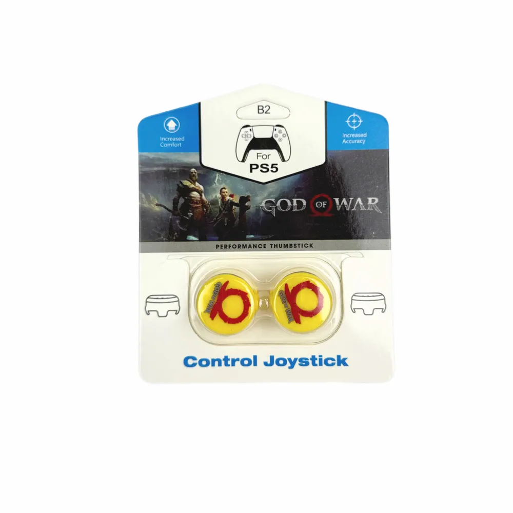 Накладки на стики для геймпада PS5 / PS4 / PS3 / PS Portal, God of War, высокие, жёлтые, 2 шт