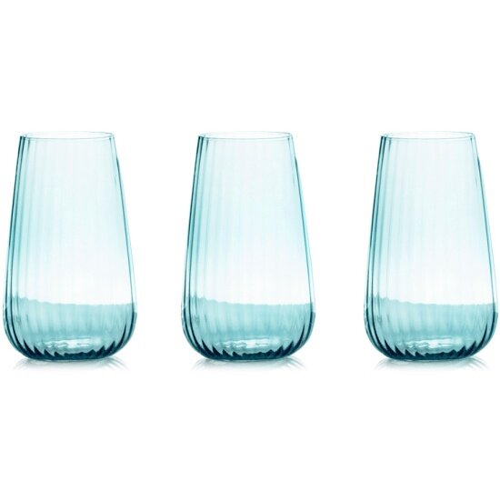 Набор стаканов для воды LE Stelle "Opium" (голубой) 6 шт, 0.57 л. в подарочной упаковке.