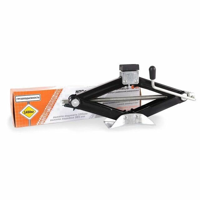 Домкрат ромбовидный винтовой с резин опорной частью 1,45 т 100-385 мм