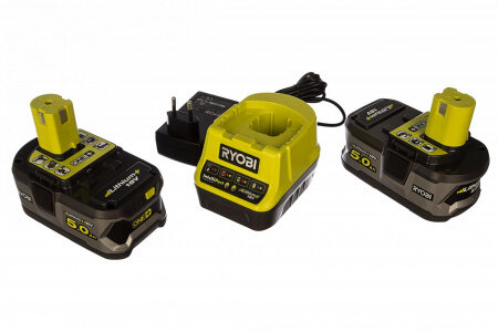 Набор Ryobi ONE+ RC18120-250 5133003364 аккумулятор (18 В; 5.0 А*ч; Li-Ion) 2 шт. и зарядное устройство RC18120