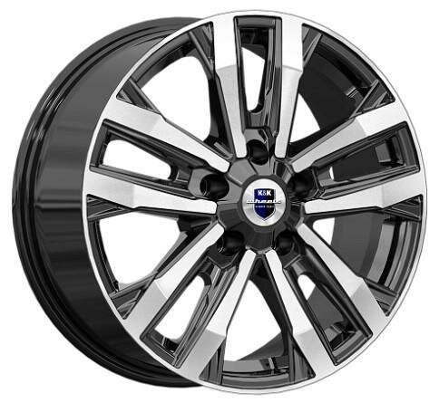 Диск автомобильный литой КиК Мичиган 18x8 5x130 et43 dia84.1 Чёрный глянцевый с полированной лицевой частью