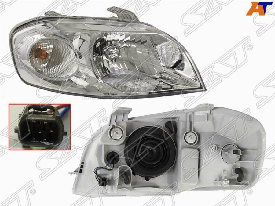 SAT ST2351104REM Фара Chevrolet Aveo 05-11 / Daewoo Gentra 05-11 (Справа/ С электрокорректором/ 4D SED)
