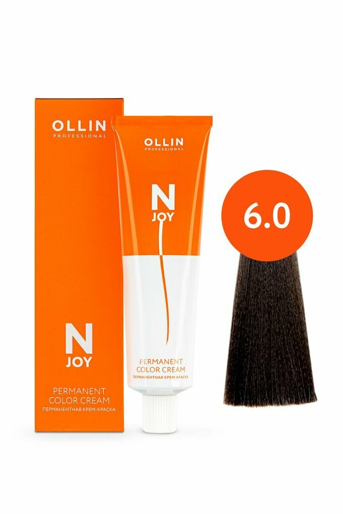 Ollin N-JOY крем-краска для волос 6/0 темно-русый 100мл