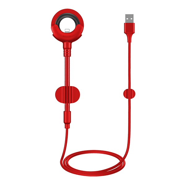 Кабель-держатель Baseus Car Mount USB Cable Lightning to USB Красный CALOX-09