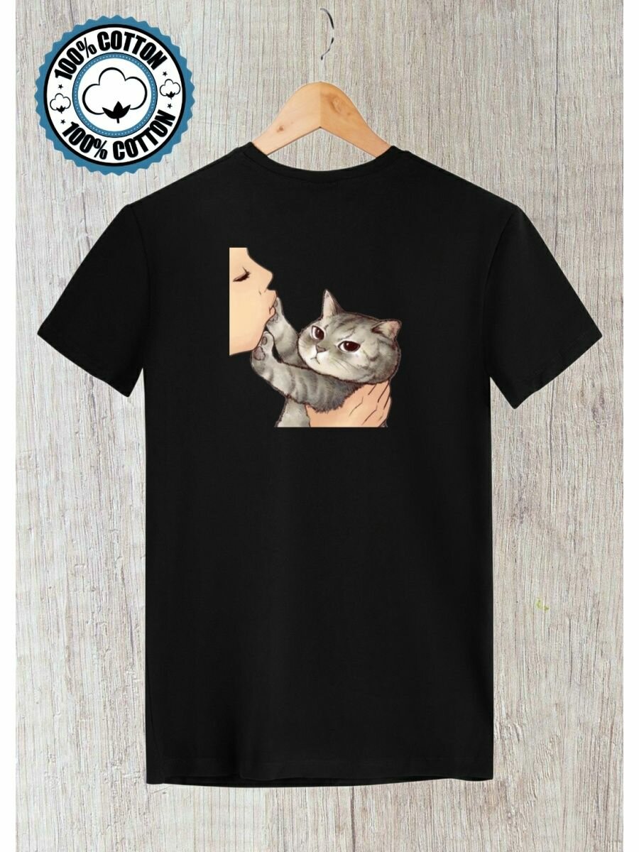 Футболка cat кот отталкивающий лицо девушки