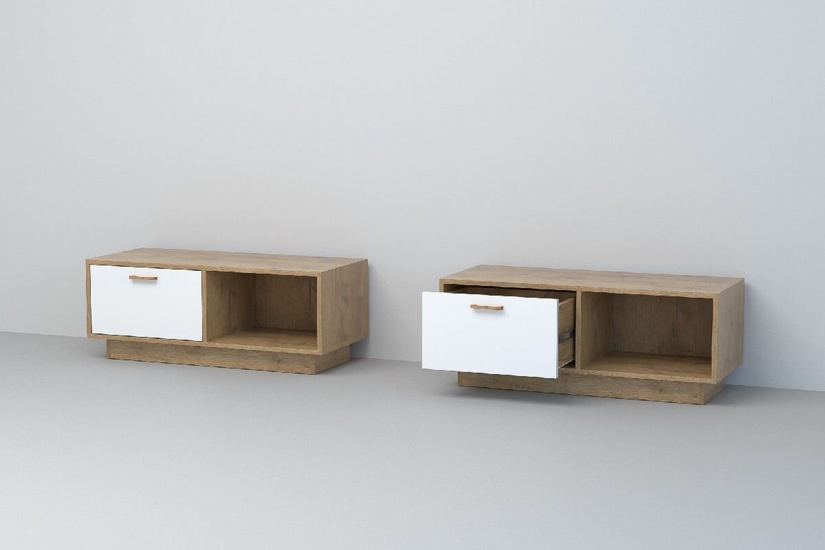 Тумба "ЭГО" Т-4 (ПД) Дуб Крафт Золотой/Белый Глянец