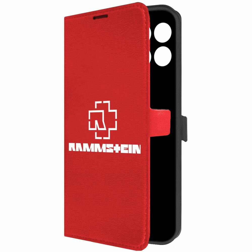 Чехол-книжка Krutoff Eco Book для Honor X6a Rammstein (Рамштайн) (красный)