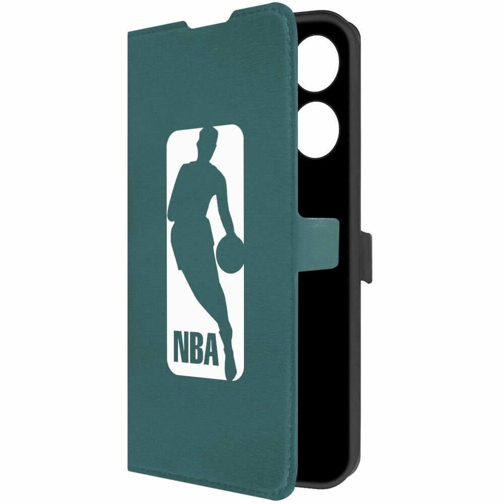 Чехол-книжка Krutoff Eco Book для TECNO Pova 5 NBA (НБА) (зелёный опал)