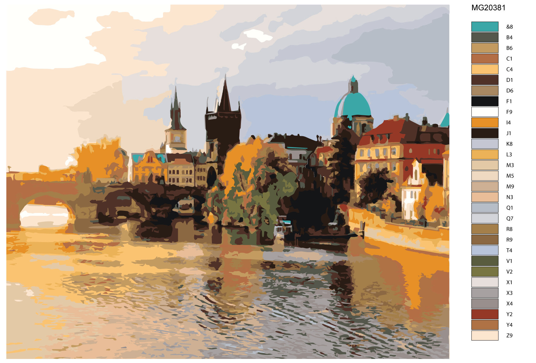 Картина по номерам "Зеркальная Прага" MG2038 40x50