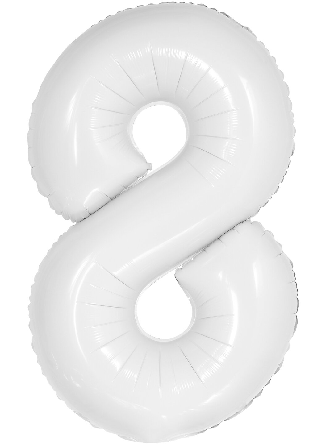Шар (34'/86 см) Цифра, 8 Slim, Белый, 1 шт. в уп.