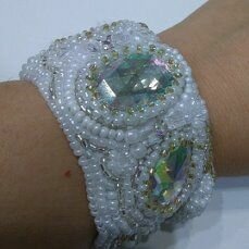 Браслет, стразы, стекло