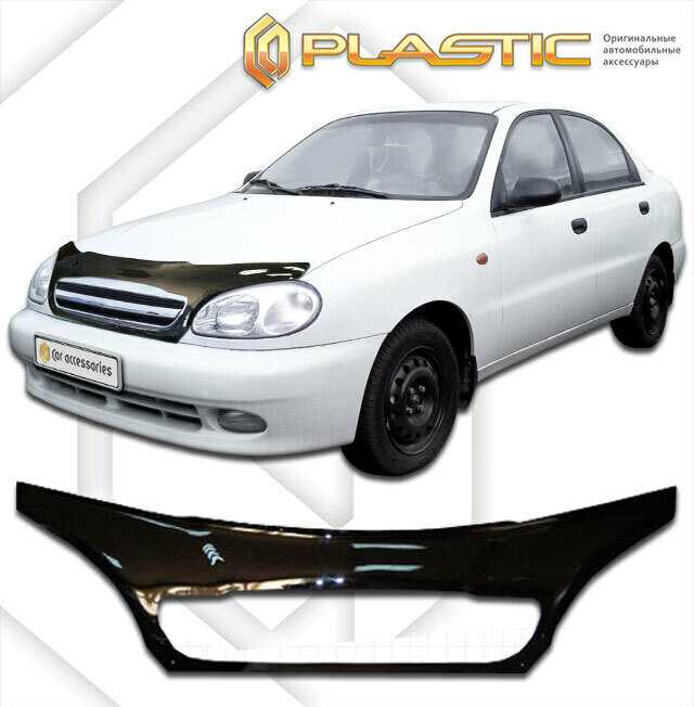 Дефлектор капота (exclusive) (Classic черный) Chevrolet Lanos