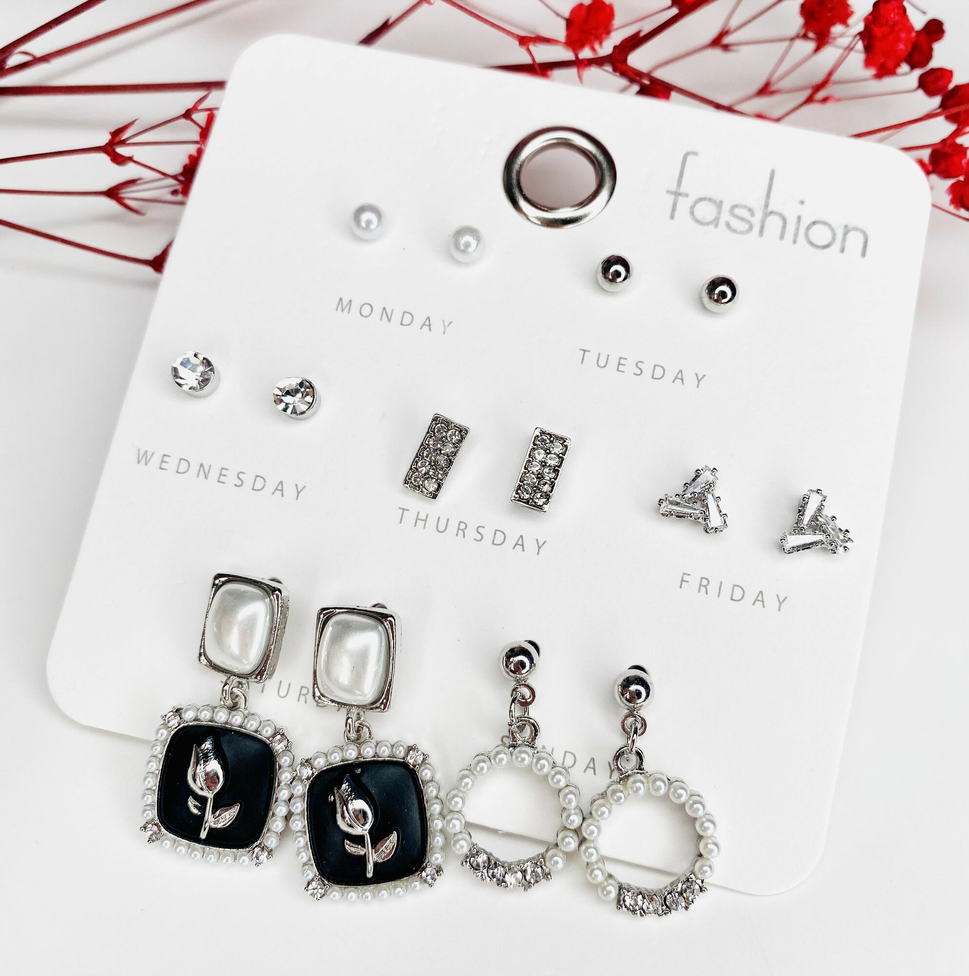 Комплект серег, жемчуг имитация, искусственный камень