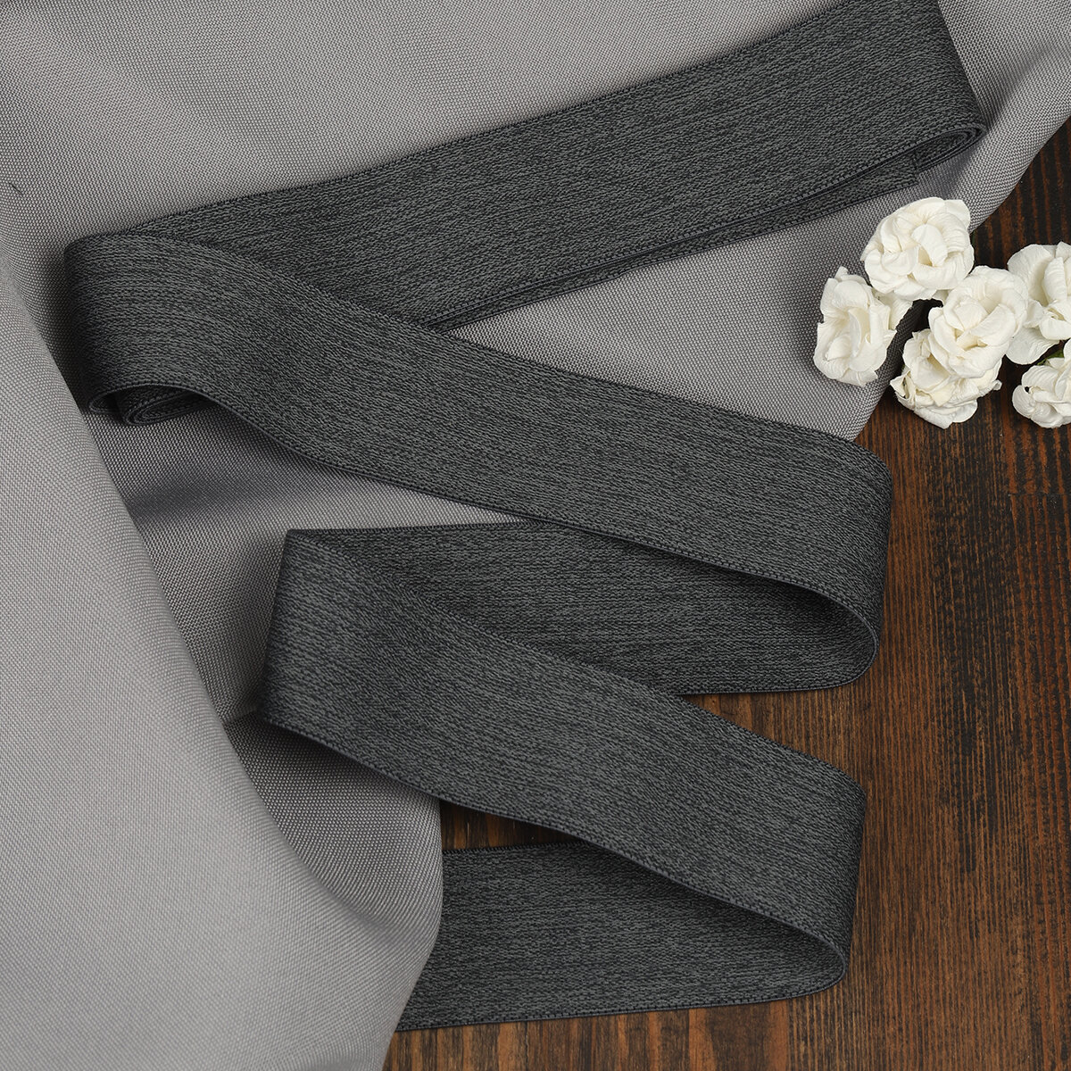 Резинка TBY для мужских трусов и боксеров Меланж тканая цв. черный 35мм уп.1,5±0,5 м