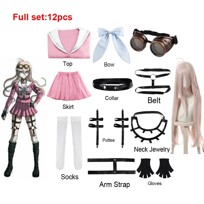 Косплей Миу Ирума Danganronpa V3, полный набор (12 шт), S