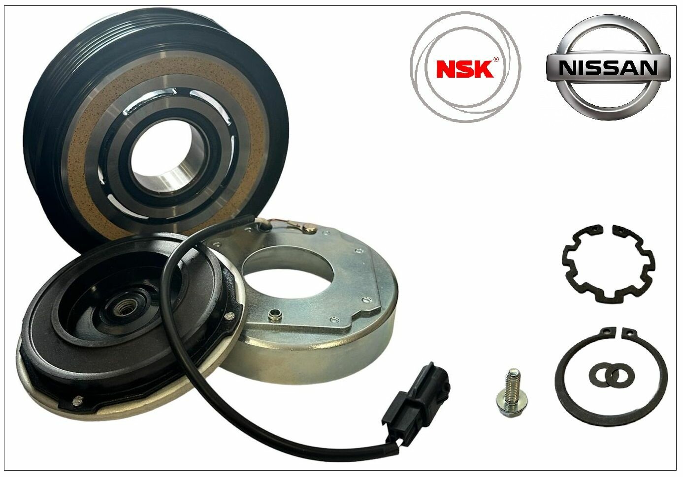 Муфта компрессора кондиционера с оригинальным японским подшипником NSK Nissan X-Trail T32 2.0L