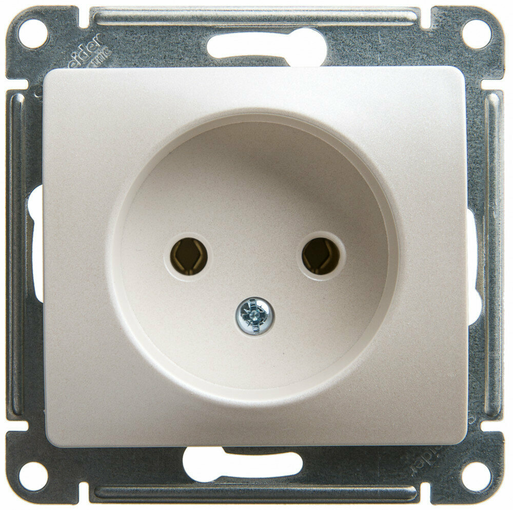 Механизм розетки Systeme Electric Glossa без заземления перламутр (комплект из 2 шт.)