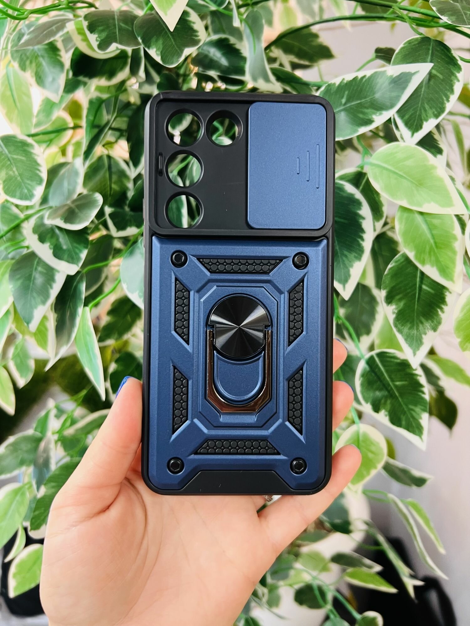 Чехол противоударный armors для Vivo V30 Lite 4G и Y100 4G / Виво В30 Лайт 4G и У100 4G с защитой камеры (Темно-синий)