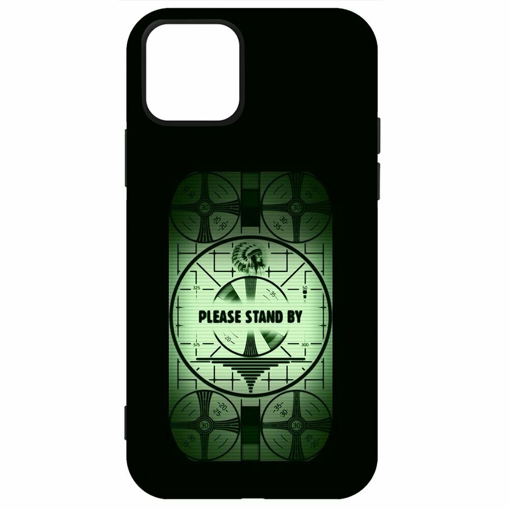 Чехол-накладка Krutoff Soft Case Фоллаут (Fallout) - Пожалуйста, подождите для iPhone 12 Pro Max черный