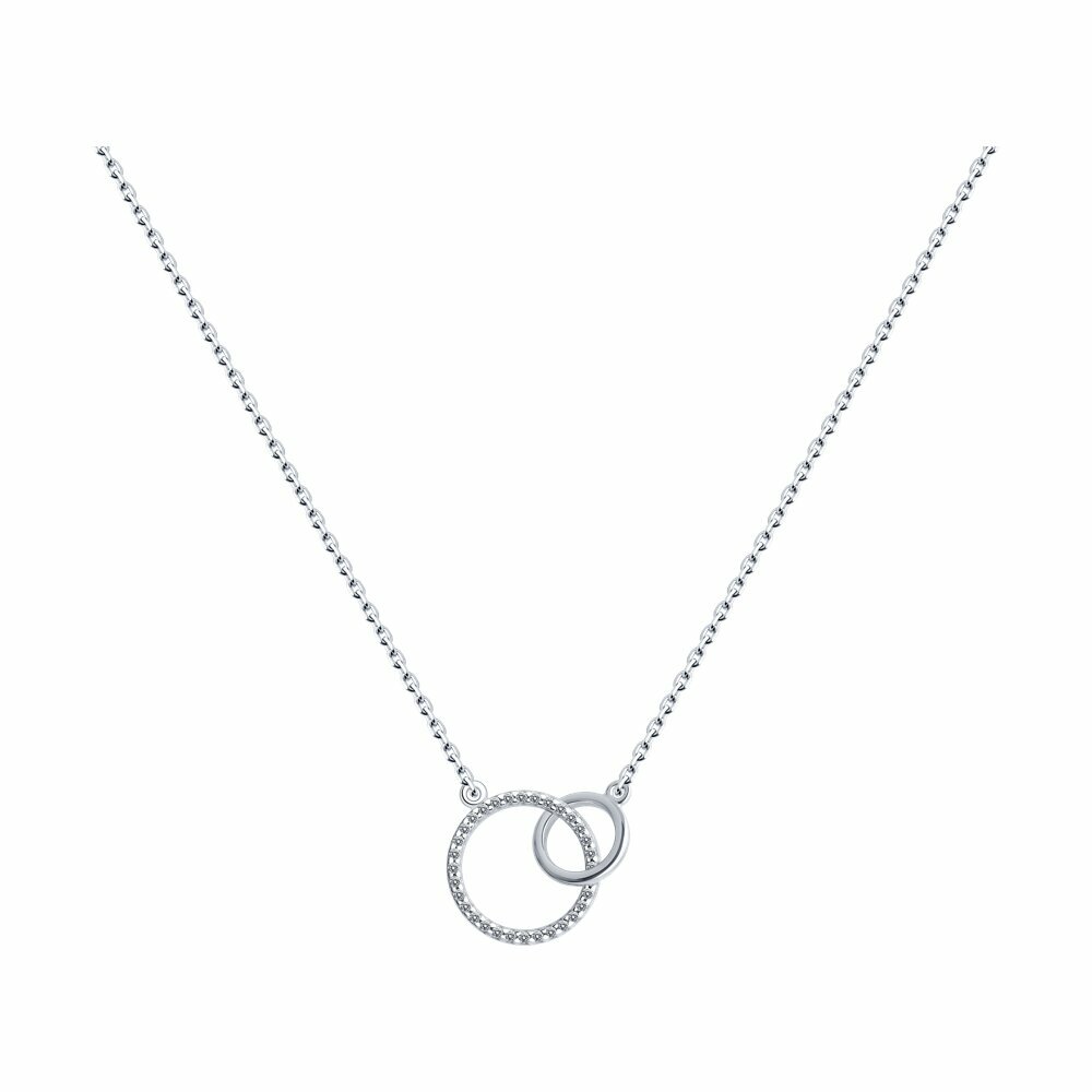 Колье, серебро, 925 проба, родирование, фианит