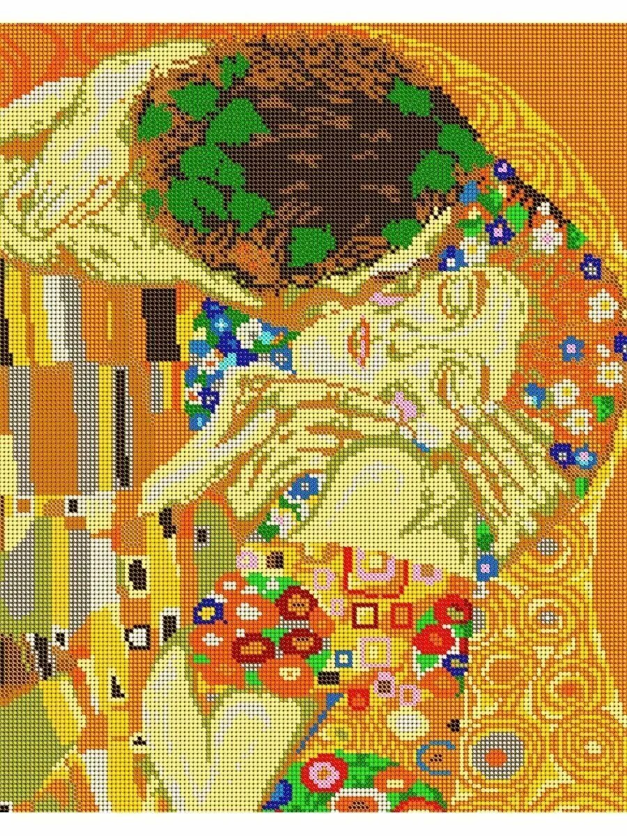 Вышивка бисером наборы картина Поцелуй 30*38 см