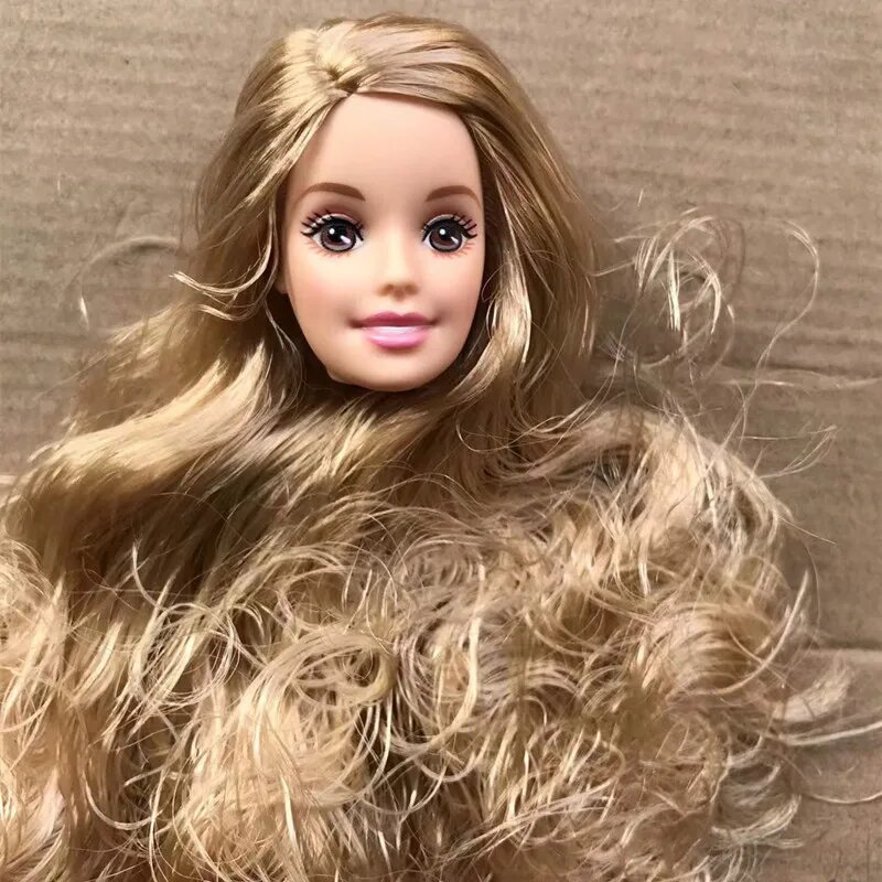 Оригинальные кукольные головы ROUND YUAN 1/6, коллекция девушек, редкое лицо, пластик gold curve hair