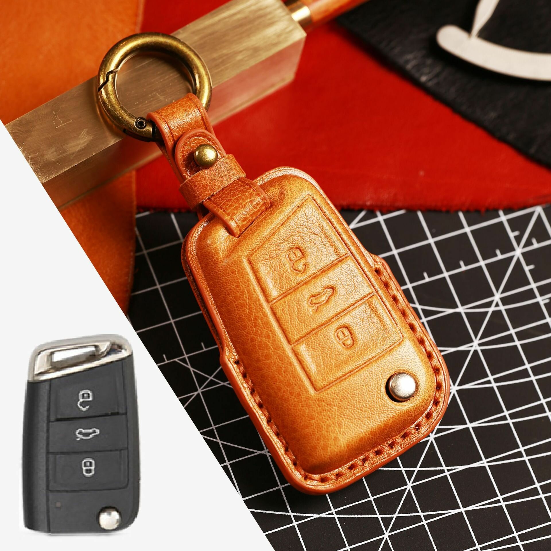 Чехол MyPads из натуральной кожи для автомобильного ключа Volkswagen Teramont Golf 7 8 Id3 Id4 Crozz MK7 Tiguan MK2 для Skoda Octavia