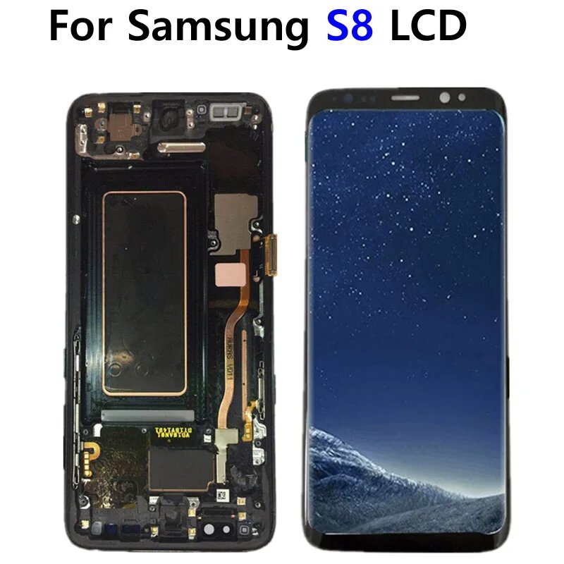 ЖК-дисплей для Samsung Galaxy S8 G950 G950F S8 Plus G955 G955f, ЖК-дисплей с сенсорным экраном и дигитайзером, запасные части S8 with Black Frame