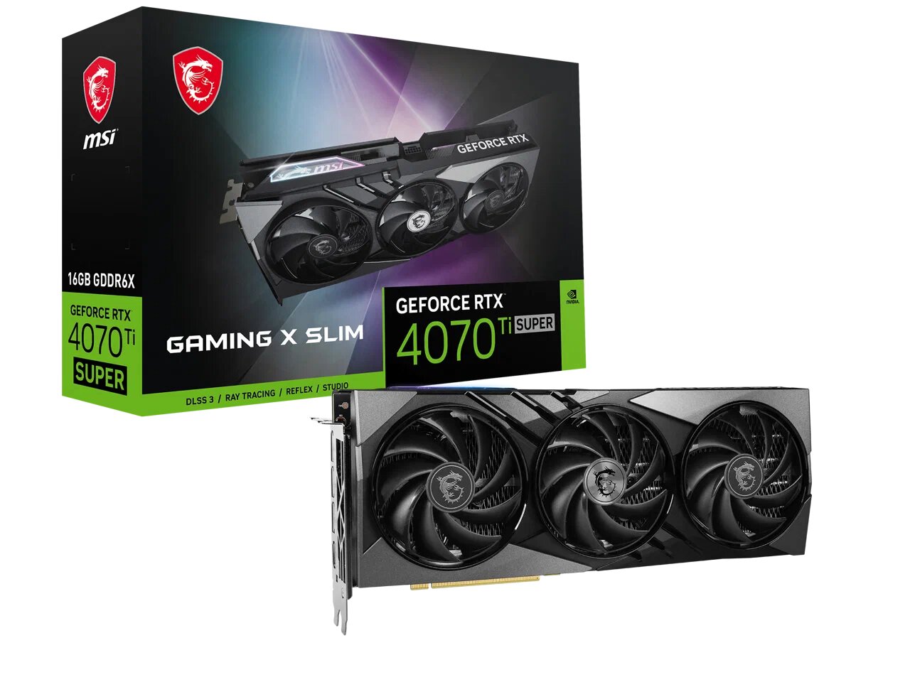 Видеокарта MSI GeForce RTX 4070 Ti SUPER 16G GAMING X SLIM, Retail