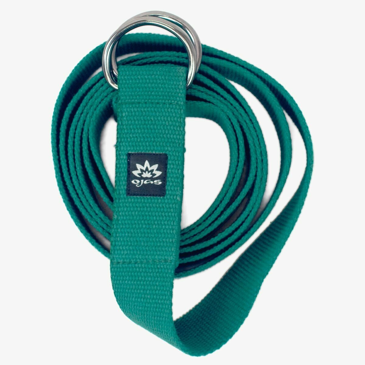 Ремень с кольцами для йоги OJAS Natural 240х4 см, хлопок, тренировочный ремень для йоги и растяжки