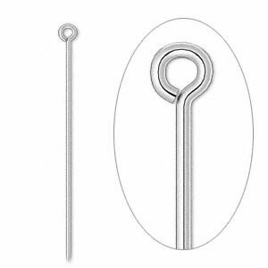 Пины с ушком, 64х0.723мм, базовый материал - латунь, посеребренные, 20 шт.