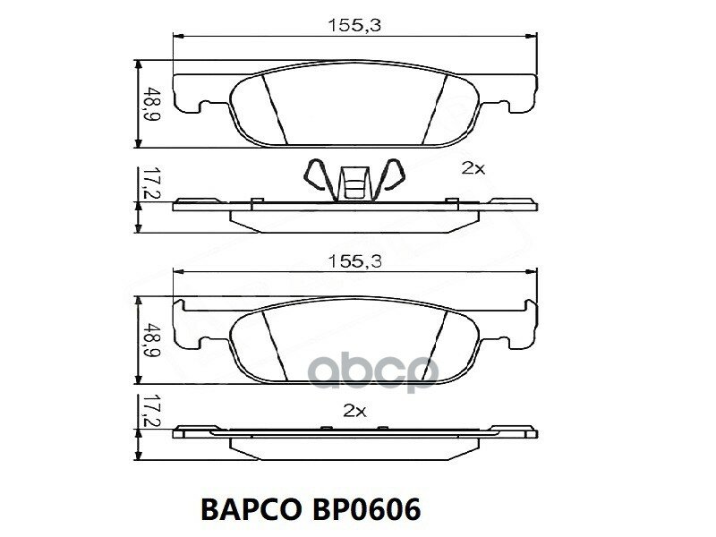 Колодки тормозные дисковые, комплект BAPCO арт. BP0606