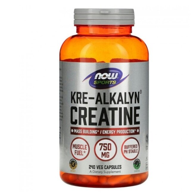 NOW Foods, Sports, Kre-Alkalyn Creatine 1500 мг, 240 раст. капсул (750 мг в 1 капсуле)