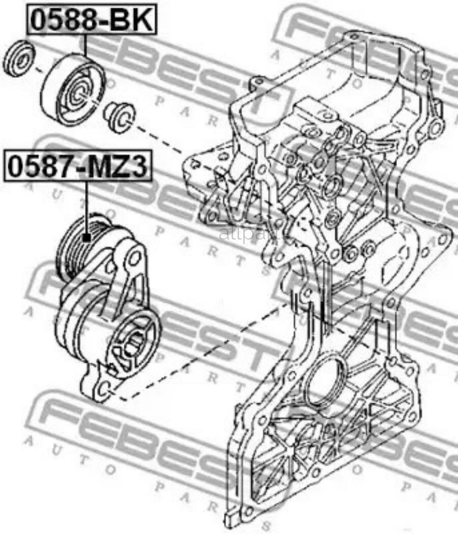 FEBEST 0588-BK ролик обводной MAZDA 3 BK 2003-2008 [EU]