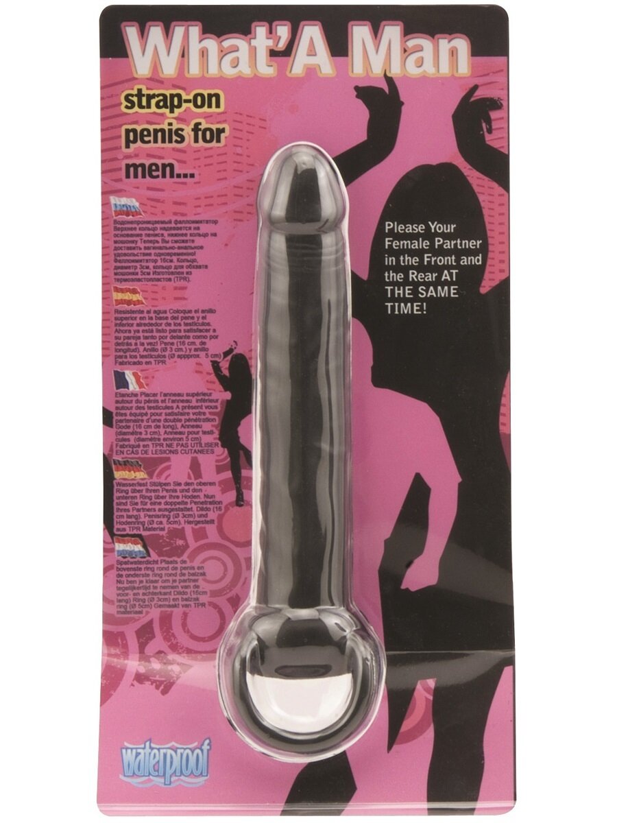 Насадка-фаллоимитатор с креплением для двойного проникновения "WHATA MAN" 13.5см