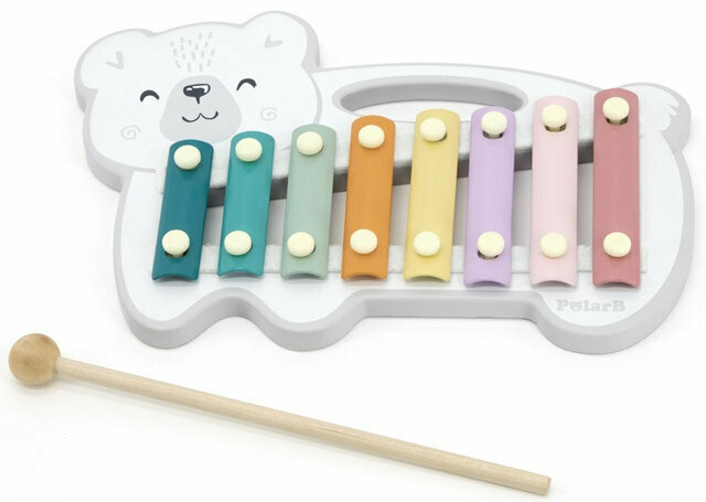 Ксилофон "Медведь" в коробке 8 металлических блоков разной длины, молоточек