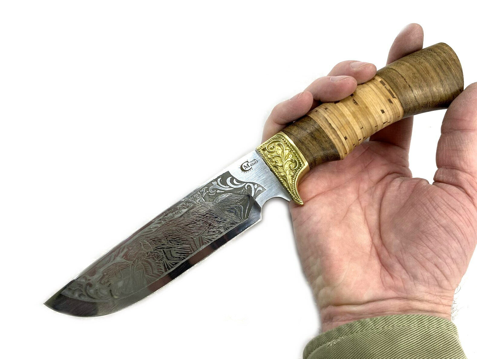 Нож Лорд 65Х13 с гравировкой, дерево