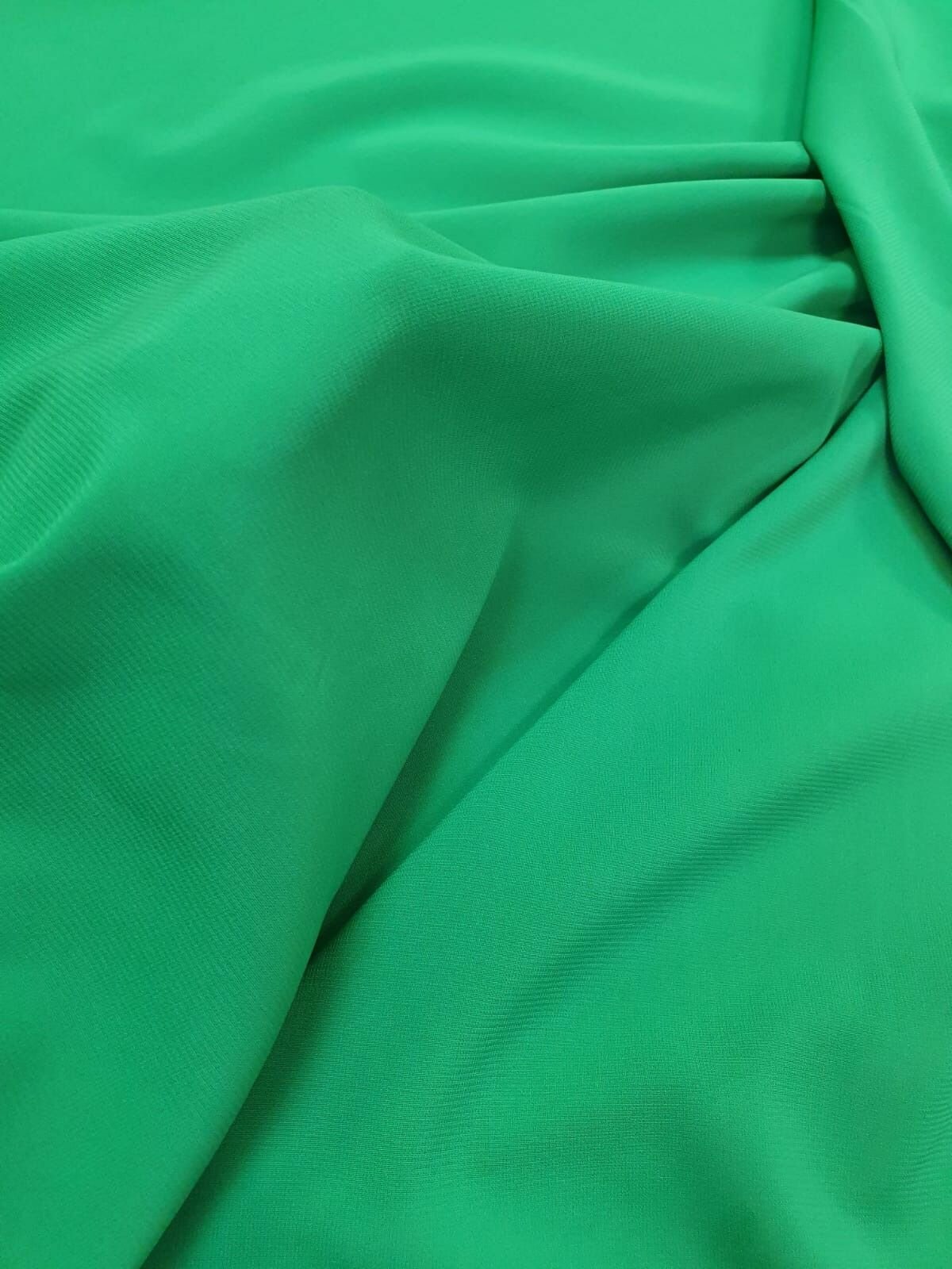 Шифон стрейч, ткань для шитья и рукоделия на отрез, цвет зеленый, ширина 150 см, длина 1 метр