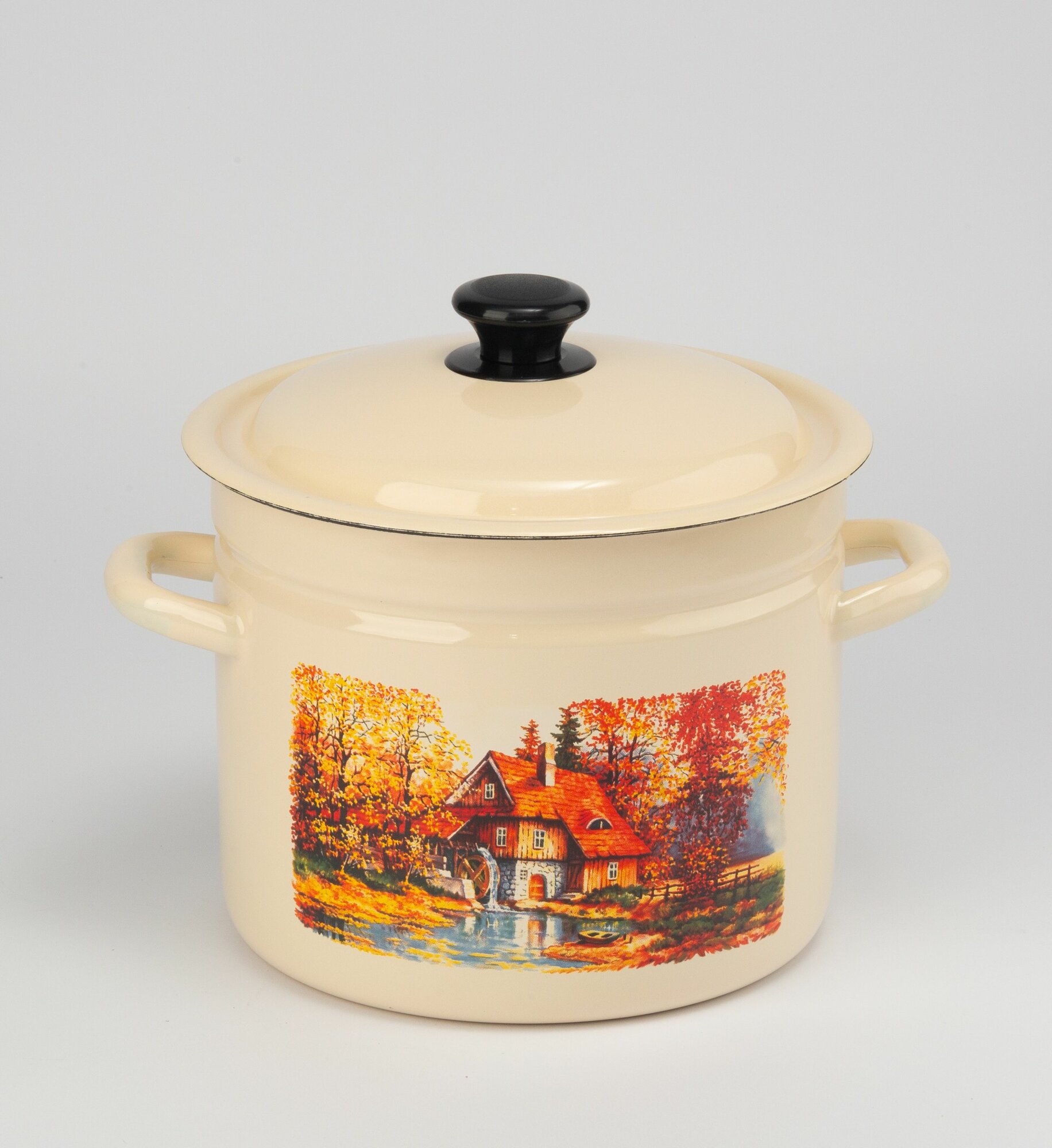 Кастрюля эмалированная объем 7,0 литров Старая мельница