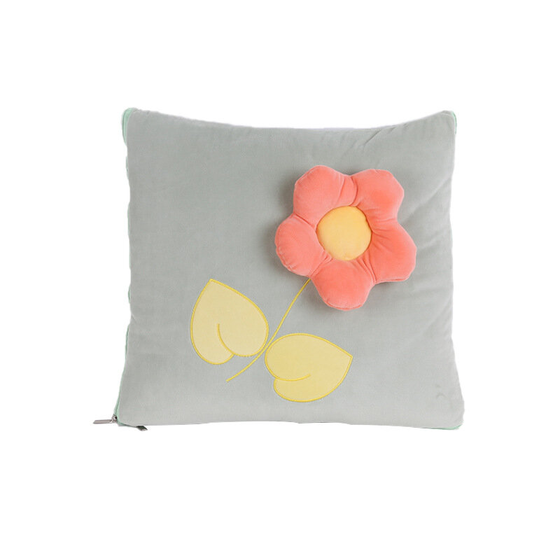 Горячая продажа милой мультяшной подушки-одеяла двойного назначения 2-в-1 для дома, автомобиля, офиса и путешествий, многофункциональная подушка-одеяло