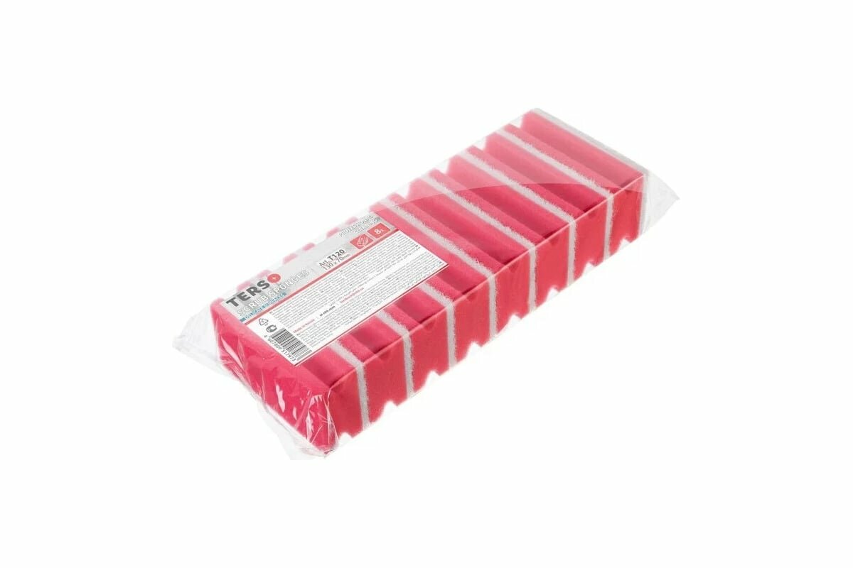 TERSO Арт Т120 Губка для клининга фреза 130x70x44 8 шт.(16) Красный T120