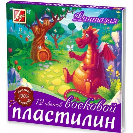 Пластилин Луч "Фантазия" мягкий, восковой, 12 цветов