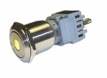 1 штука Кнопка антивандальная LAS1-BGQ-11D/24V желтая мет 5A 250V (арт.62567)