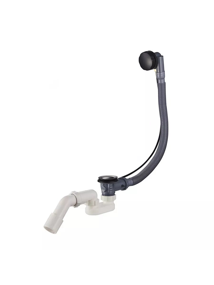 Сифон для ванны полуавтомат Raglo R600.30.06 латунь/пластик, цвет черный