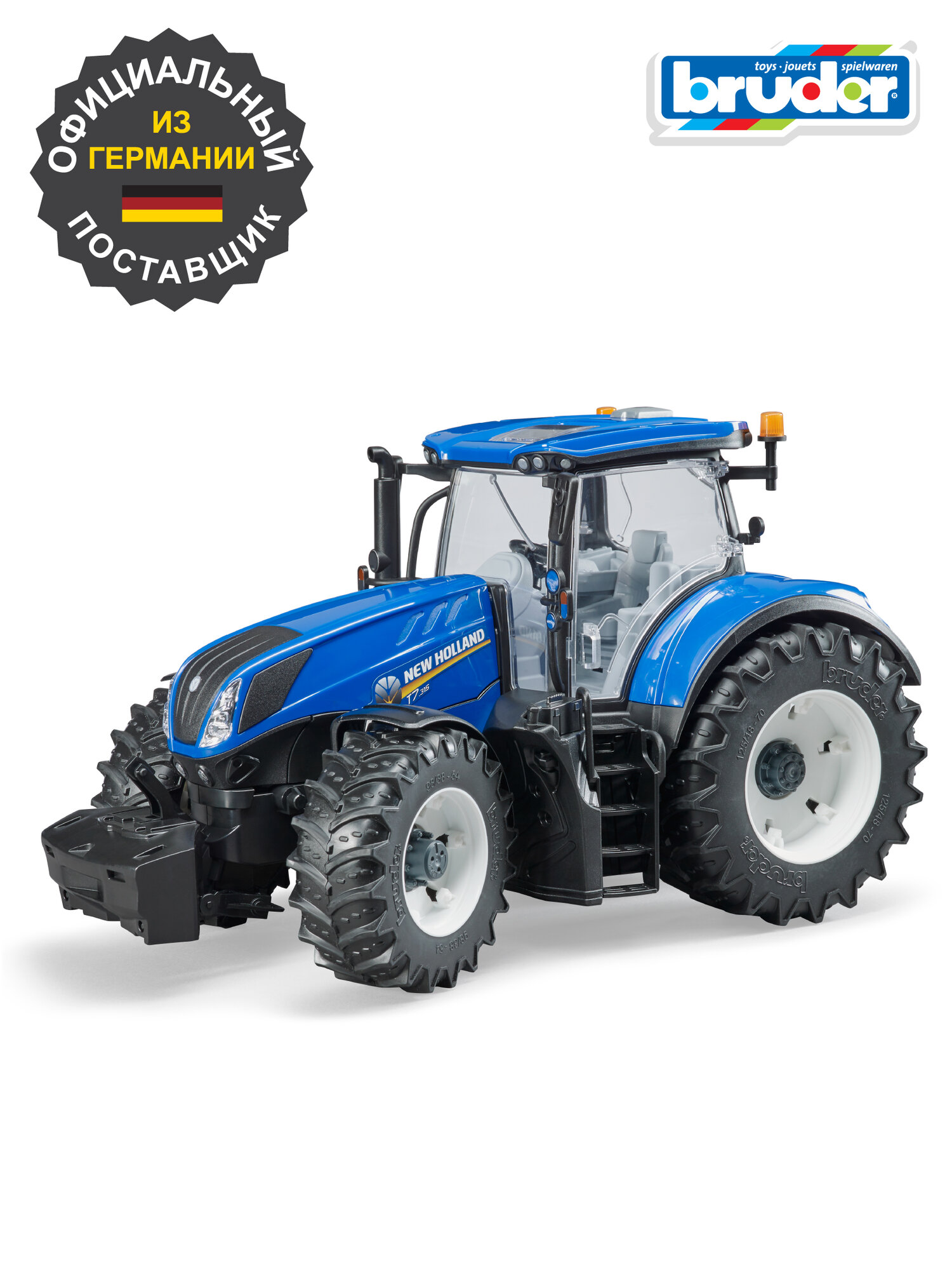 Брудер, Синий трактор New Holland T7.315, Bruder, длина 45,5 см, 03-120